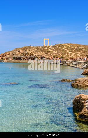 Portara or Apollo Temple on Palatia Island Next to Naxos Island, Greece ...