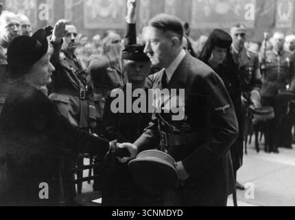 Nazi Fuhrer leader Hitler with his staff at the headquarters In June ...