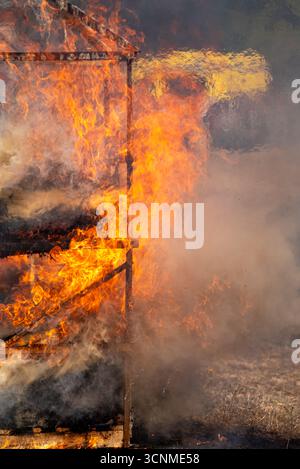 A Raging Fire Burning a Building The Concept of Destruction Stock Photo ...