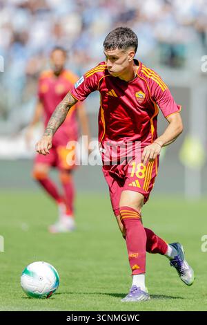 Roma's Argentinian forward Matias Soule controls the ball during the ...