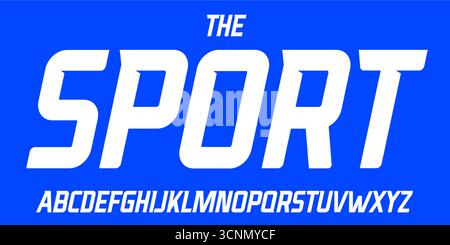 Sporty italic alphabet, wide bold font for powerful dynamic lettering ...