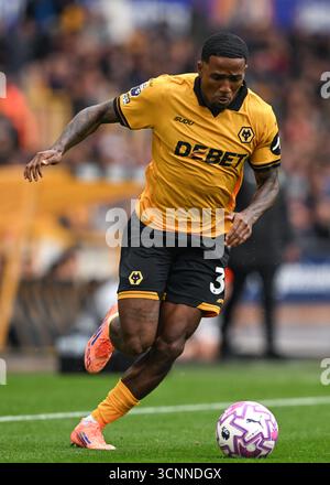 Jackson Tchatchoua Of Wolves during the Leeds United v Fulham Premier ...