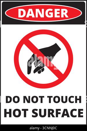 Caution Do Not Touch Sign Label On White background Stock Vector Image ...