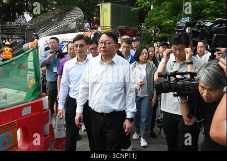 Eric Chan Kwok-ki, Chief Secretary for Administration speaking at the ...