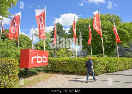 RBB, Logo am Sendezentrum, Rundfunk Berlin Brandenburg, Masurenallee ...
