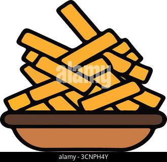 Fries box icon outline vector. Fast cake. Snack food Stock Vector Image ...