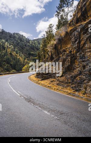 Asturias landscape with highway in the background, Principality of ...