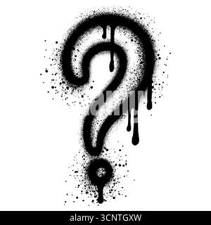 Spray Painted Graffiti question mark Sprayed isolated with a white ...