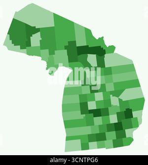 Map of Michigan with counties. Just a simple state border map with ...