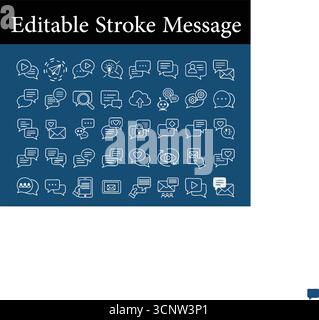 chat vector icon editable stroke outline icons for web and mobile Stock ...