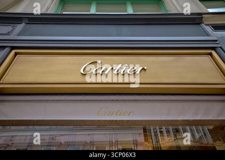 Cartier jewelry and watchmaker storefront signage in Vienna Stock Photo ...