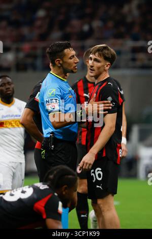 Lineup of AC Milan in action during the Italian Serie A football match ...