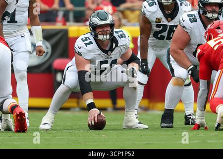 Philadelphia Eagles center Cam Jurgens arrives for an NFL football game ...