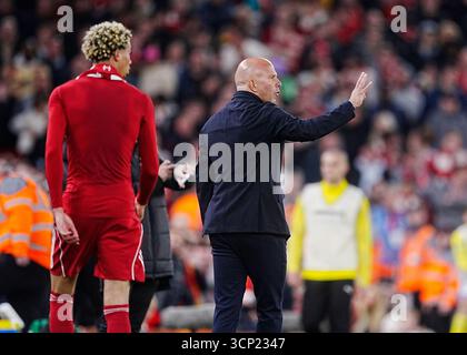 Liverpool manager Arne Slot after the Premier League match at Anfield ...
