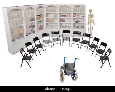 Black Folding chairs for easy seating for groups and a nautical compass ...
