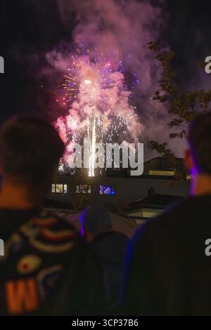 Tracer fire lights the night sky during a simulated village takeover ...