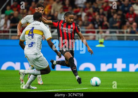 Christopher Nkunku of AC Milan is seen in action during the SERIE A ...