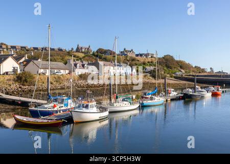 The historic fishing village and harbour of Helmsdale, nestled on the ...