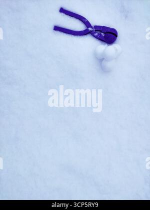 Kids play snowball, snow ball fight for children. Happy little kids ...