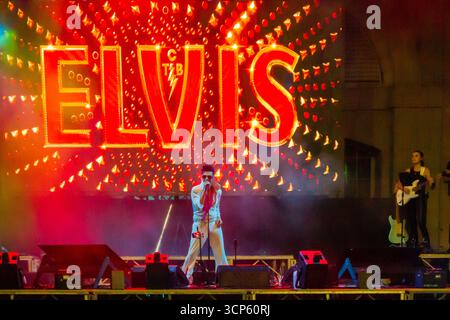 Cospicua, Malta - September 20th, 2025 Dynamic Male Dancer in Blue Suit ...