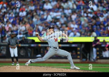 Washington Nationals pitcher Clayton Beeter throws during the eighth ...