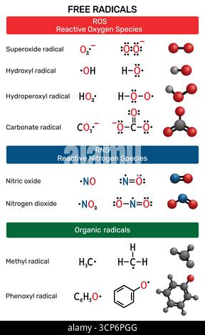 Hydroperoxyl radical molecule. Reactive oxygen species (ROS). Chemical ...
