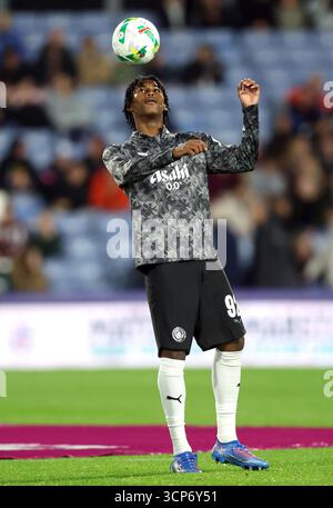 Manchester City's Reigan Heskey warming up ahead of the Premier League ...