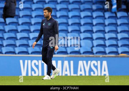 Brian Barry-Murphy, the head coach/manager of Cardiff City looks on ...