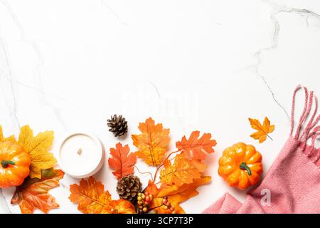 Autumn composition: fallen leaves and craft sketchbook mock up on ...