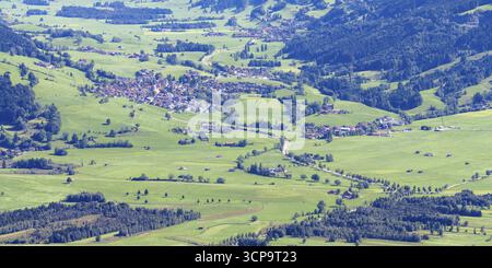 Panorama from Mittagberg, 1451m, into the Upper Illertal with the ...