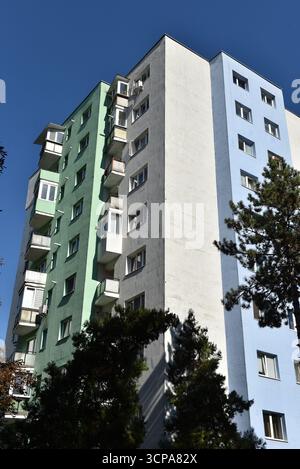 Panel building built in the communist era.Hungary,Budapest. High ...
