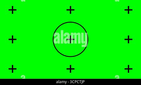 Chroma key green screen with multiple cross shaped tracking markers and ...