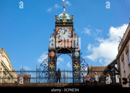 Eastgate Clock and tower standing on the cities Roman walls erected in ...
