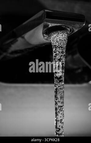 Water bubbles close-up. Tap water. Extreme macro close-up. Tap water ...