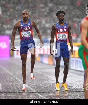 Vernon Norwood and Jacory Patterson of the USA competing in the 4x400m ...