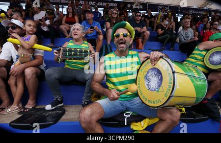 Victoria Lopes Pereira Tosta Brazil dives for the ball in the women's ...