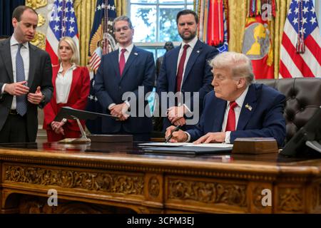 President Donald Trump signs proclamations and executive orders ...