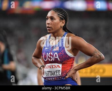 Isabella Whittaker of the USA competing in the 4x400m women’s relay ...
