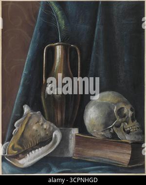Vanitas still life with a self portrait of the young painter David ...