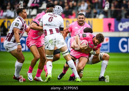 Tawera KERR-BARLOW of Stade Francais and Head coach Ronan O'GARA of La ...
