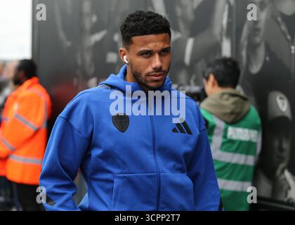 James Justin of Leeds United arrives at stadium ahead of the Premier ...