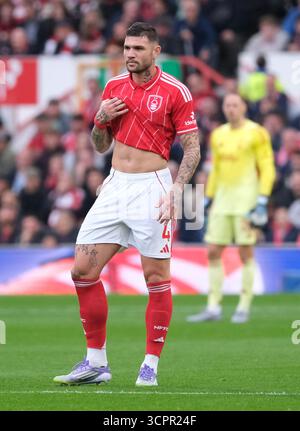 Morato of Nottingham Forest seen in action during the Premier league ...