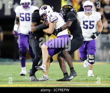 TCU wide receiver Joseph Manjack IV (14) is congratulated by teammates ...
