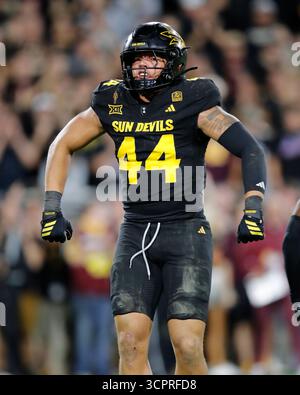Arizona State linebacker Keyshaun Elliott celebrates a sack against ...