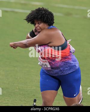 Jaida Ross of the USA competing in the women’s shot put at the World ...