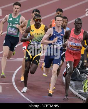 Max Burgin of Great Britain, Marco Arop of Canada and Emmanuel Wanyonyi ...