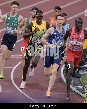 Max Burgin of Great Britain, Marco Arop of Canada and Emmanuel Wanyonyi ...