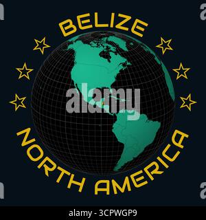 Belize Map. Belizean Country Map. Black and White National Outline ...