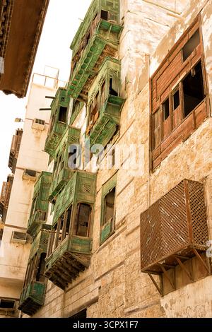 Saudi Arabian traditional windows in Al hasa souq market Saudi Arabia ...
