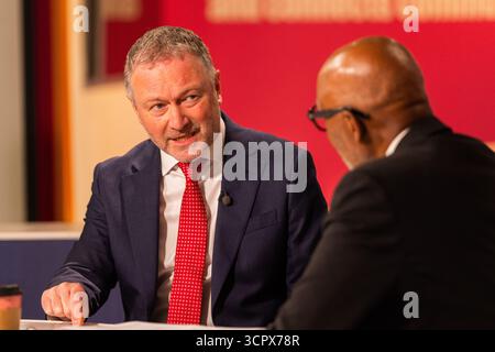 Liverpool, UK. 28 SEP, 2025. on day one of the Labour Party Conference ...